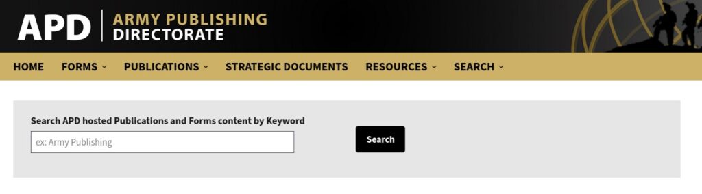 APD Army Pubs - Army Publishing Directorate - Get It Online