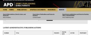 APD Army Pubs - Army Publishing Directorate - Get It Online
